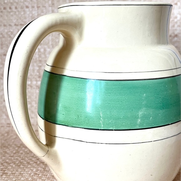 Roseville | Kitchen | Roseville Pottery Creamware Pitcher Green Stripe ...